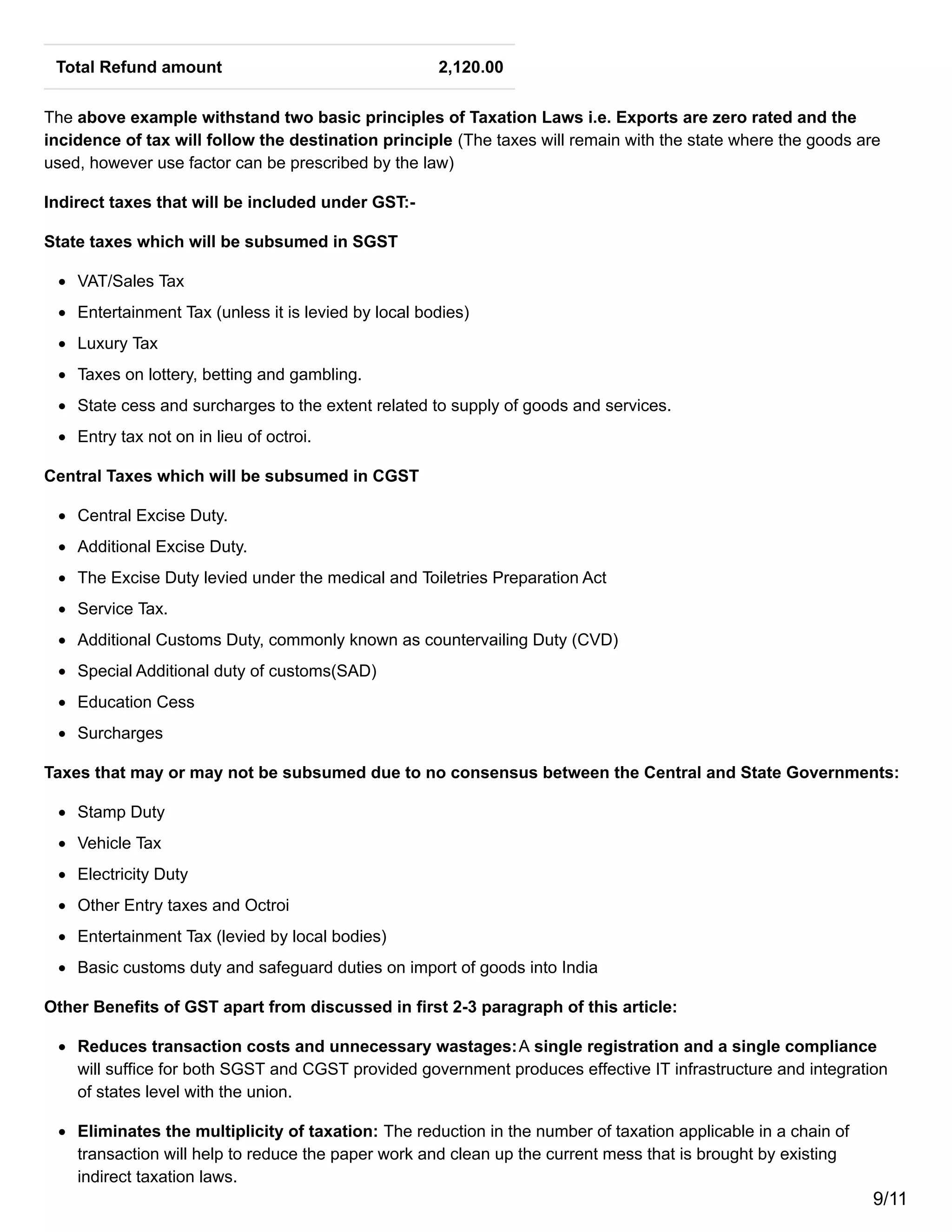 Goods and service tax - GST- A detailed explanation with examples | PDF