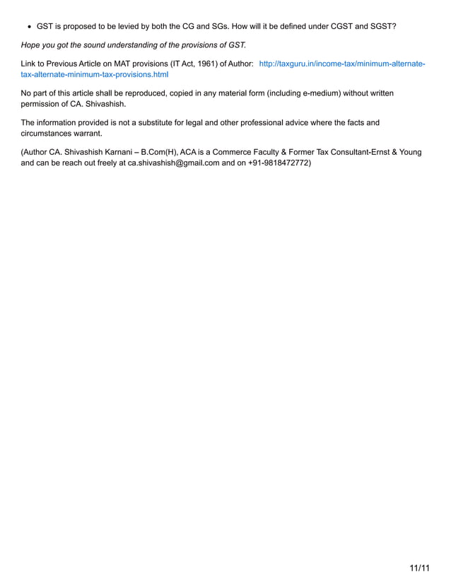 Goods and service tax - GST- A detailed explanation with examples | PDF