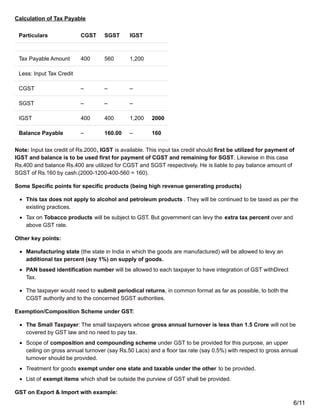 Goods and service tax - GST- A detailed explanation with examples | PDF