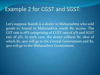 Goods and service tax concept of cgst, sgst and igst by dr. soheli ...