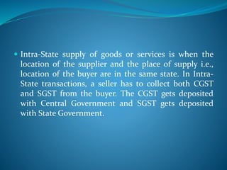 Goods and service tax concept of cgst, sgst and igst by dr. soheli ...
