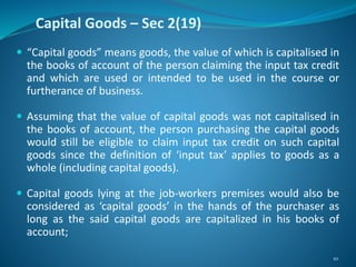 Goods and Service Tax - Relevant Definitions | PPTX