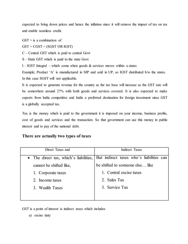 [GST] Goods and service taxes In India | DOCX