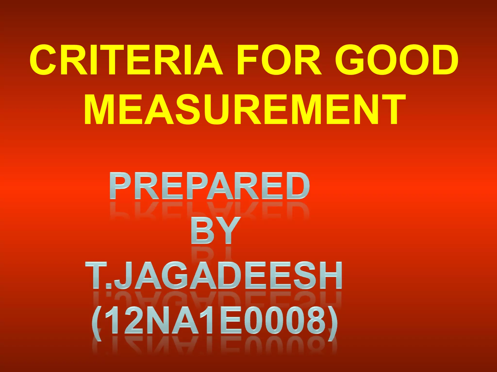 Good scale measurement | PPT