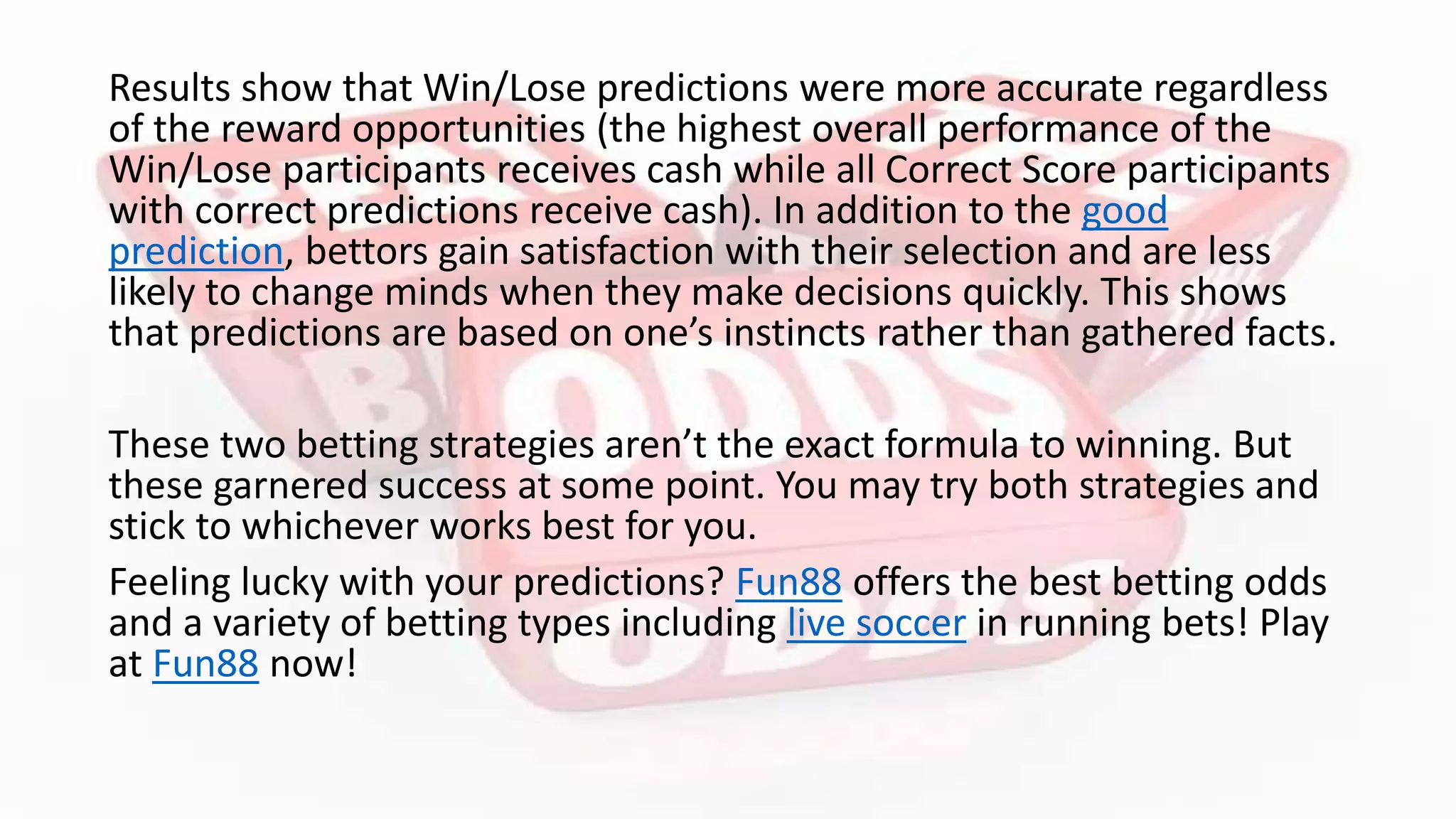 Good score prediction strategies | PPTX | Poker and Professional ...