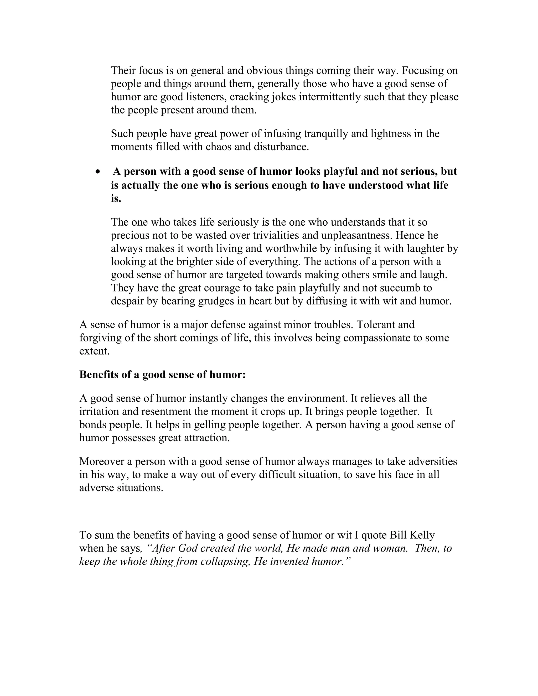 Good sense of humor | DOC