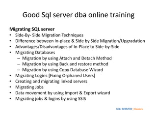 Good sql server dba online training | PPT