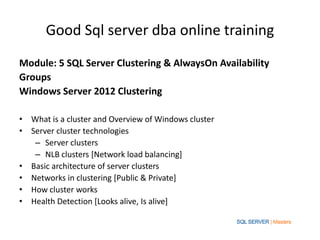 Good sql server dba online training | PPT