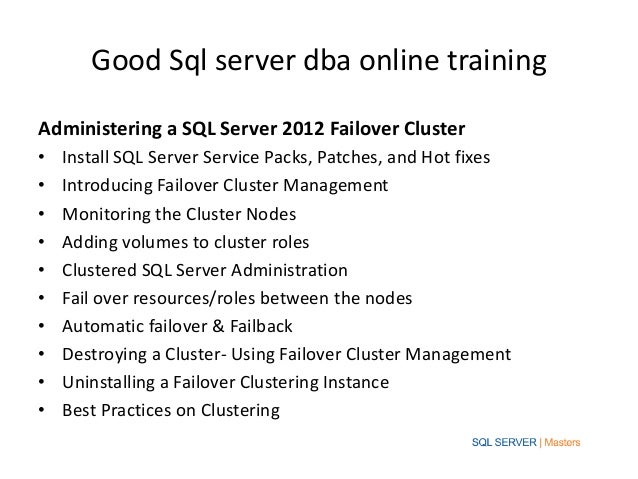 Good sql server dba online training