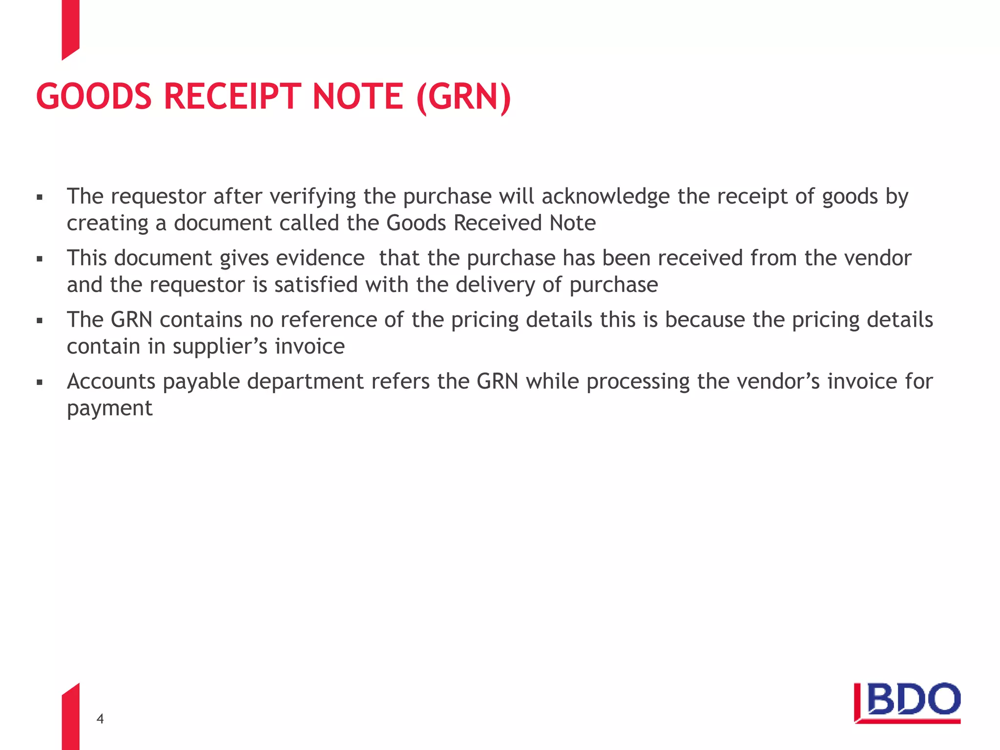 Goods received note | PPTX