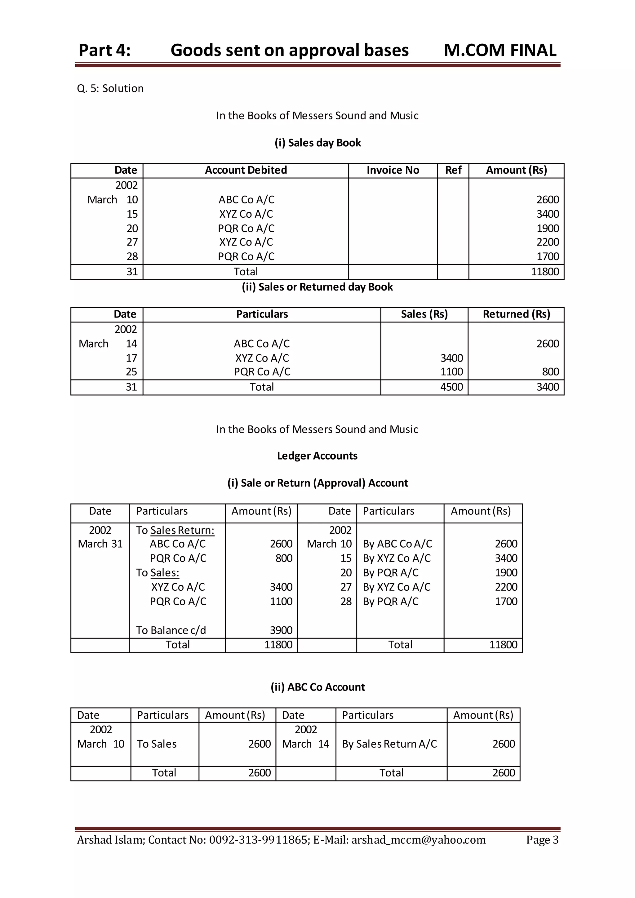 Goods sent on approval bases (chp 6) | PDF