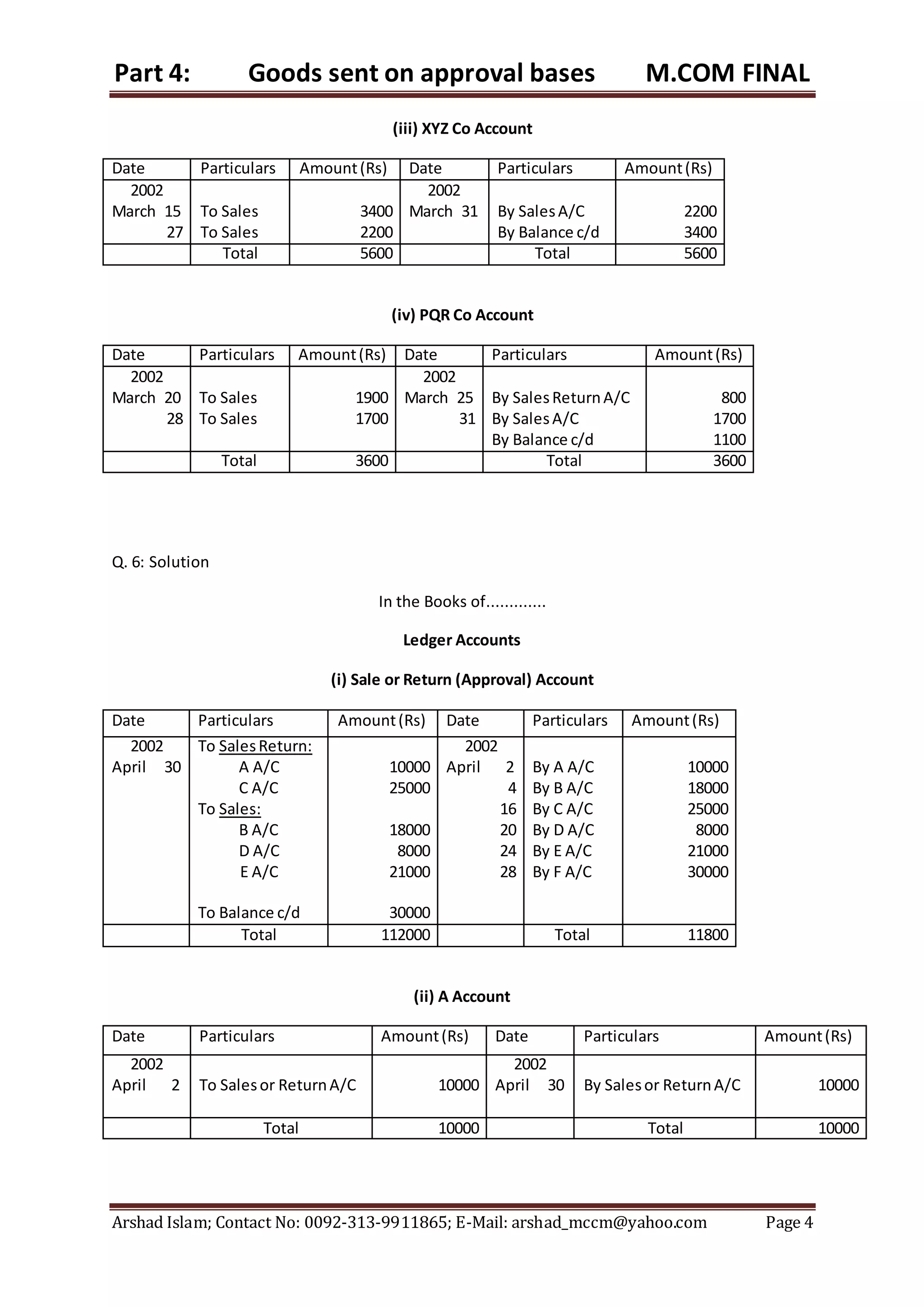 Goods sent on approval bases (chp 6) | PDF