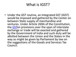 Goods service tax(gst) | PPTX | Personal Taxes | Personal Finance