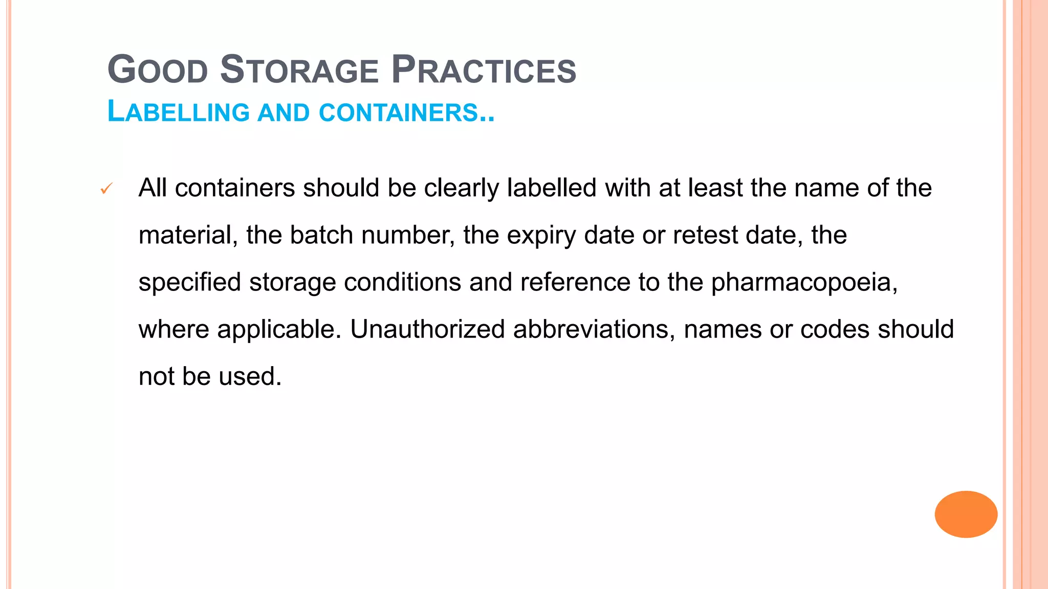 Good storage practices | PPTX