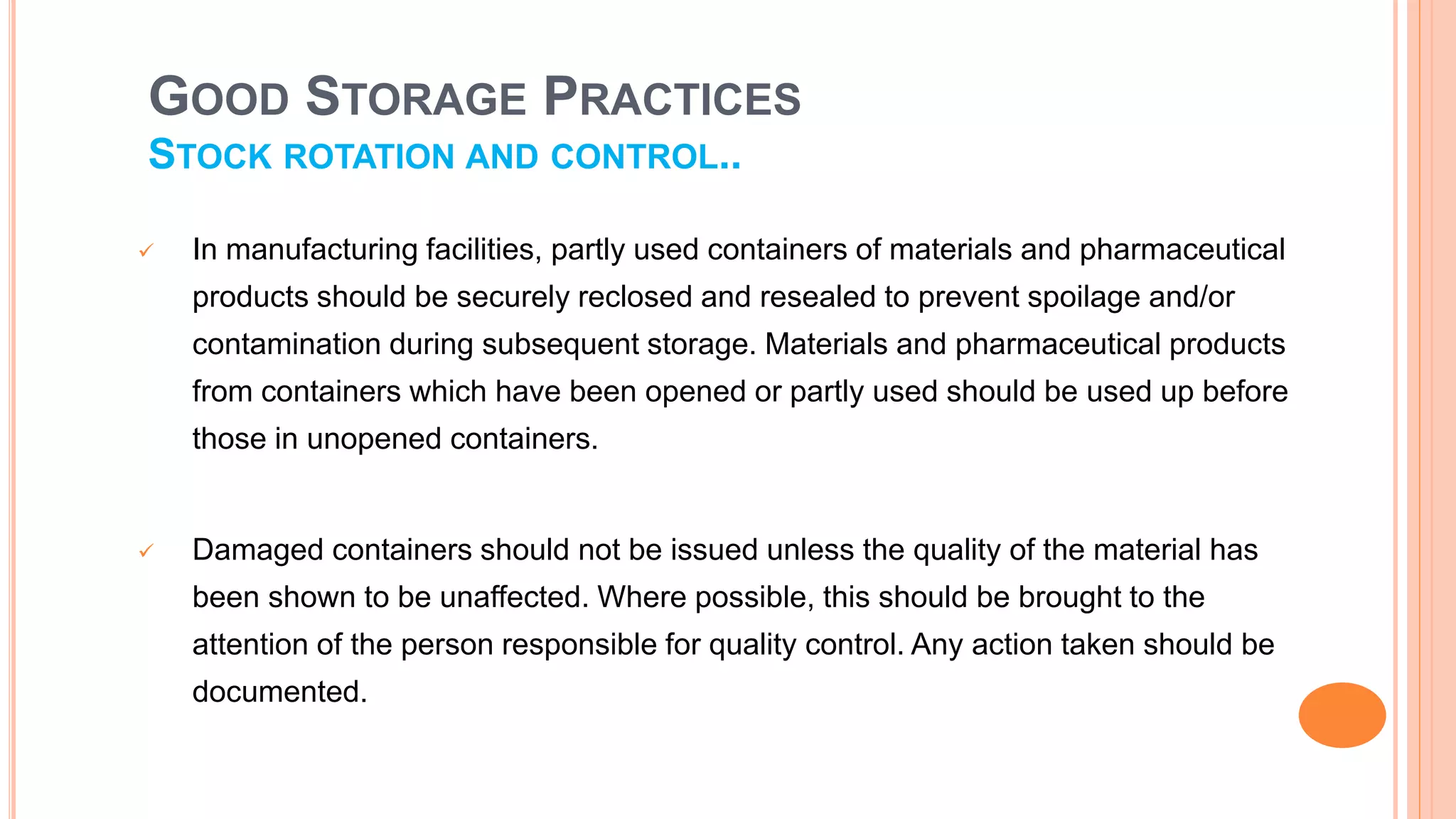 Good storage practices | PPTX
