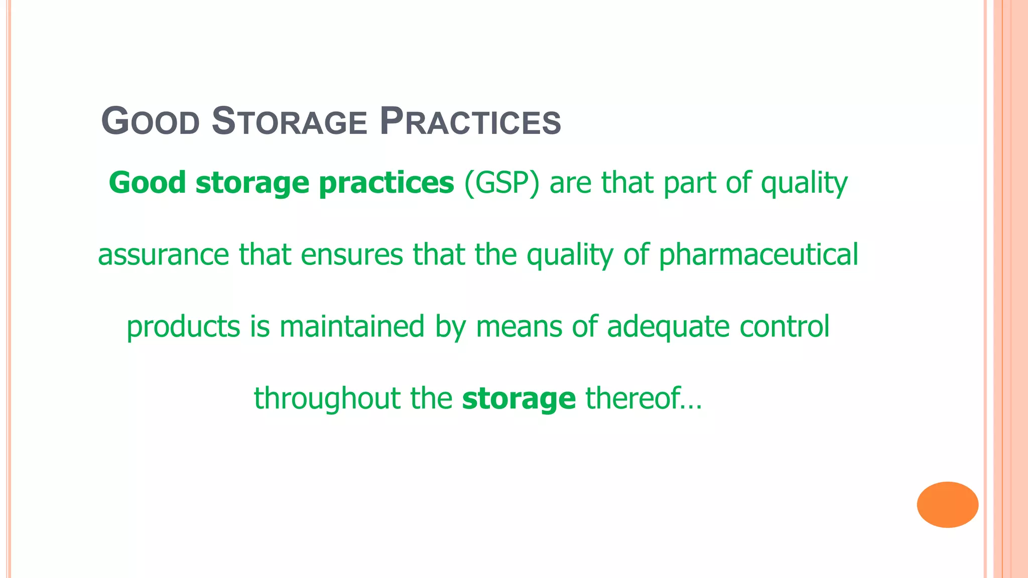 Good storage practices | PPTX