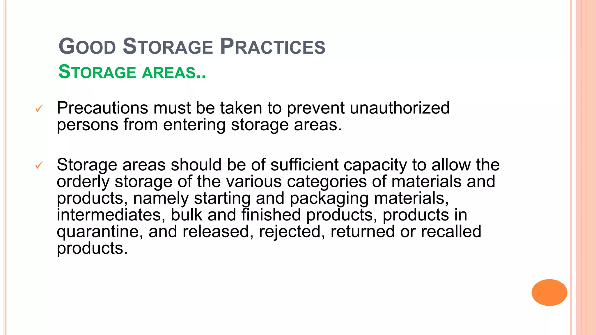 Good storage practices | PPTX