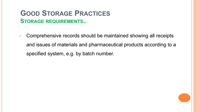 Good storage practices | PPTX