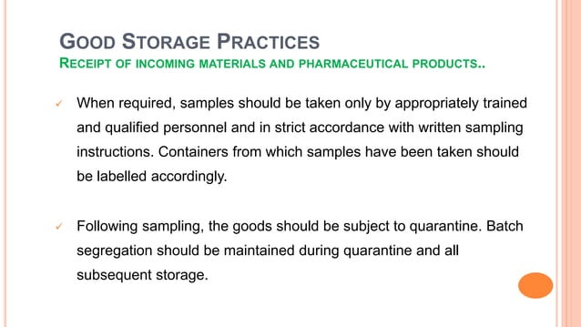 Good storage practices | PPTX