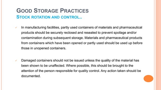 Good storage practices | PPTX