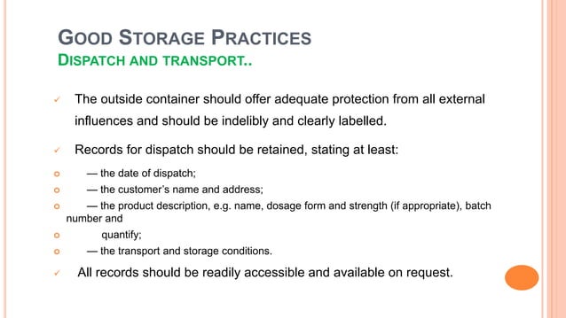Good storage practices | PPTX