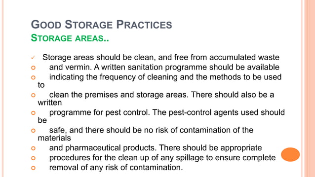 Good storage practices | PPTX