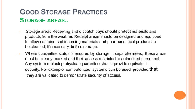 Good storage practices | PPTX