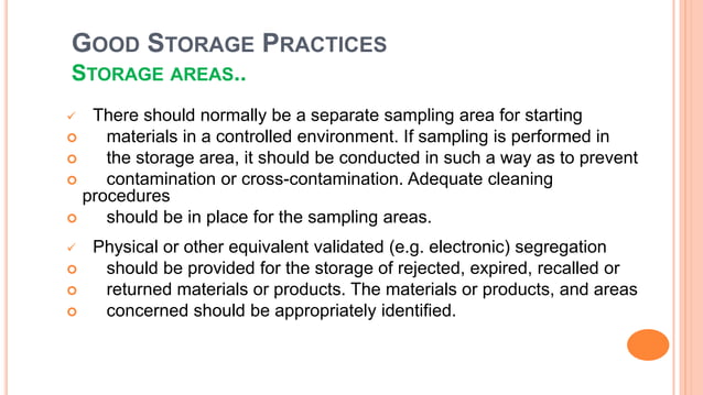 Good storage practices | PPTX