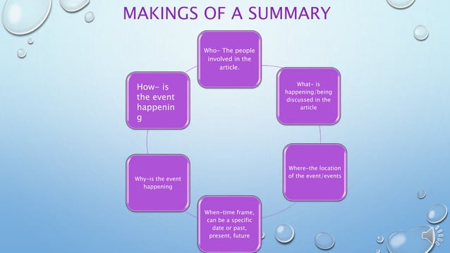 Examples of summaries | PPSX