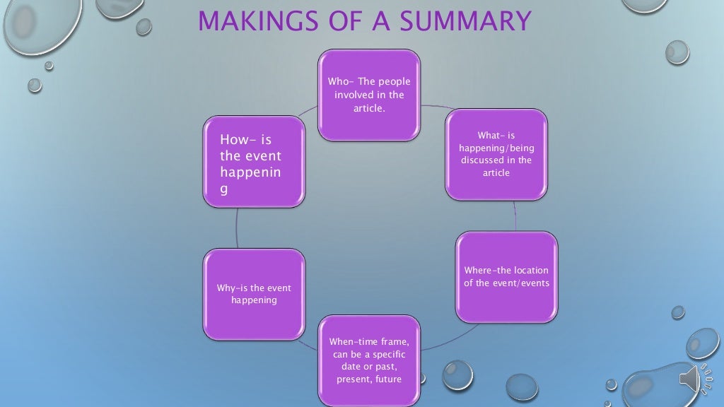 Examples of summaries