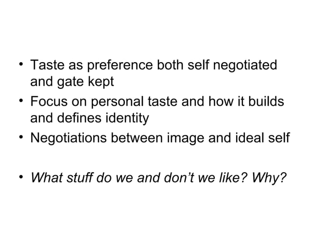 Good Taste – Bad Taste - AS COMMS | PPT