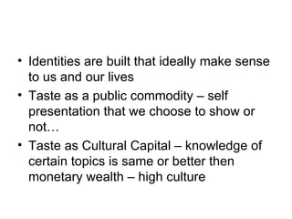 Good Taste – Bad Taste - AS COMMS | PPT