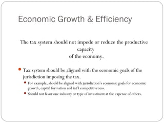 Principles of Good Tax Policy | PPT