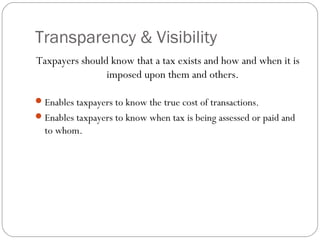 Principles of Good Tax Policy | PPT