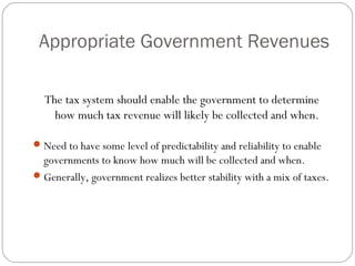 Principles of Good Tax Policy | PPT