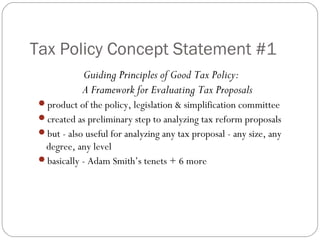 Principles of Good Tax Policy | PPT