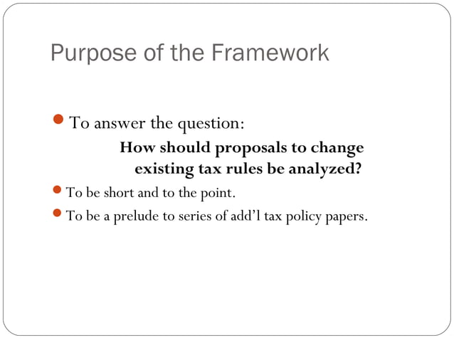 Principles of Good Tax Policy | PPT