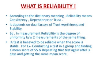 Test Reliability