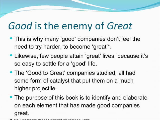 Good To Great - Concepts | PPT