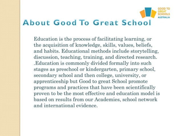 Good to great school | PPT