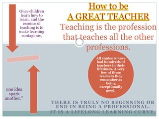 Good to great teacher | PPTX | Professional School | Postgraduate Education