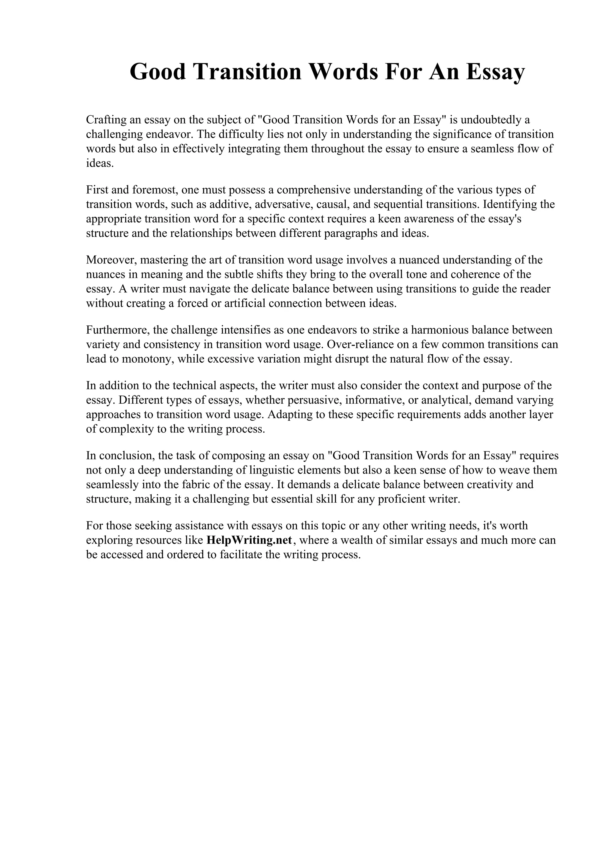 Good Transition Words For An Essay.pdf