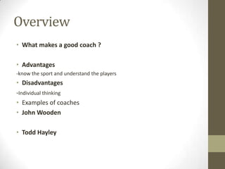 Players becoming Coaches | PPT