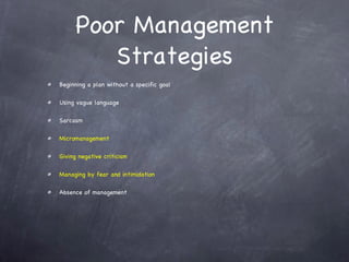 Good vs Poor Management Strategies | PPS