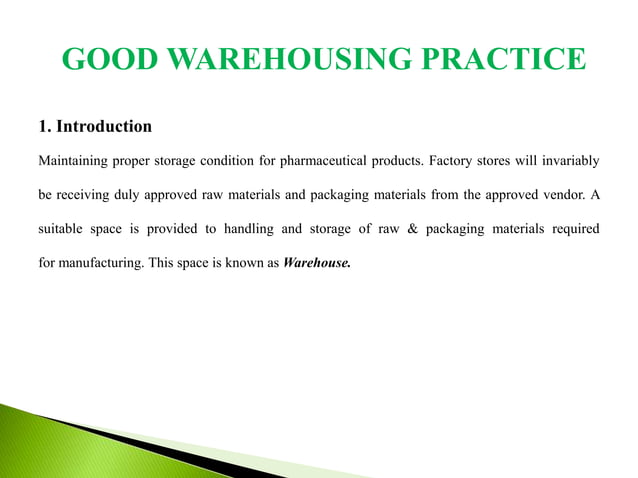 Good Warehouse Practice.pptx | Logistics | Business