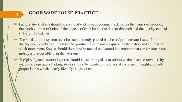 GOOD WAREHOUSING PRACTICE.pptx | Logistics | Business