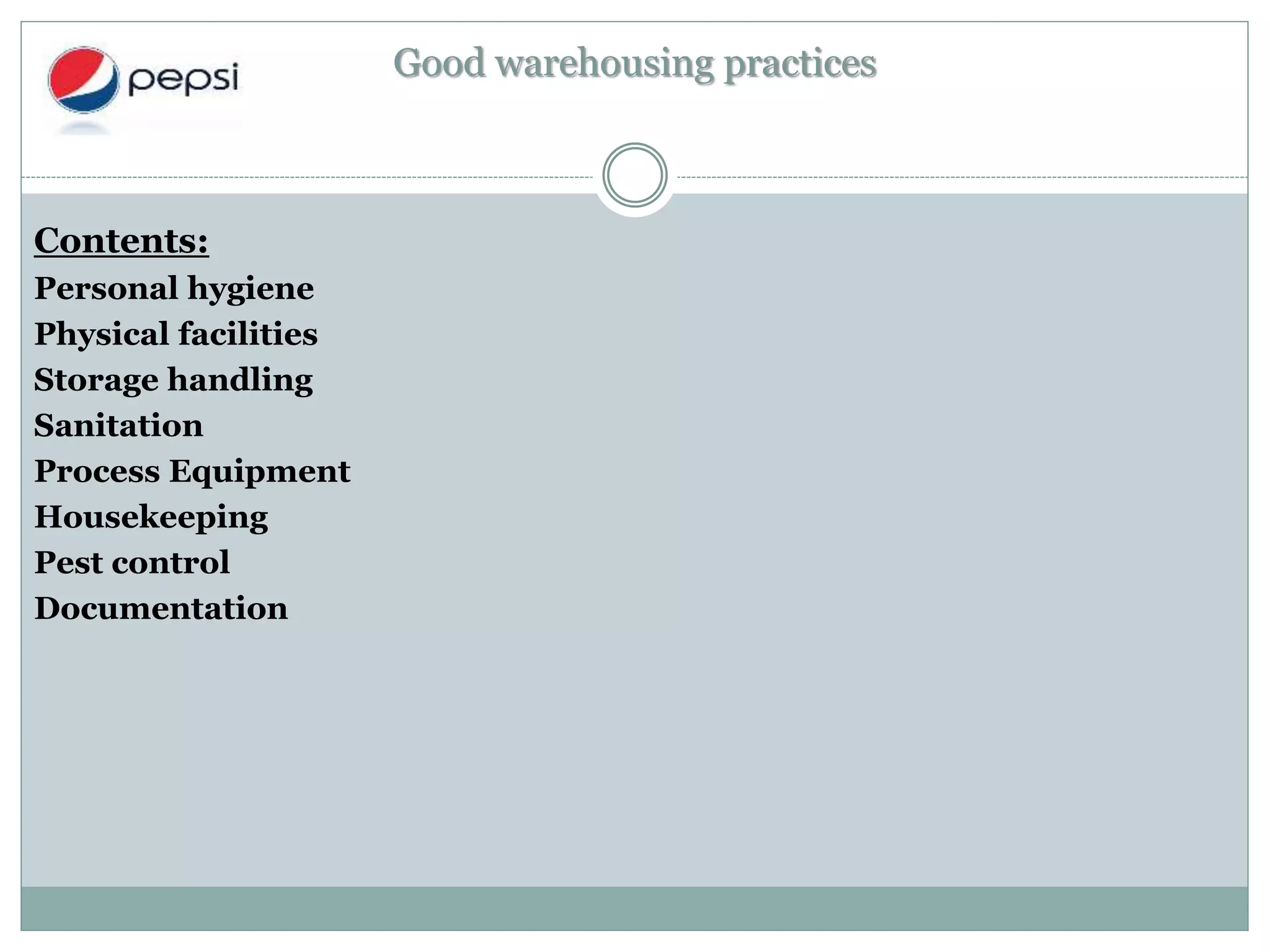 Good warehousing practices | PPTX