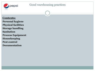 Good warehousing practices | PPTX