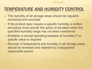 Good Warehousing Practices (GWH) in Pharmaceutical Industry | PPTX