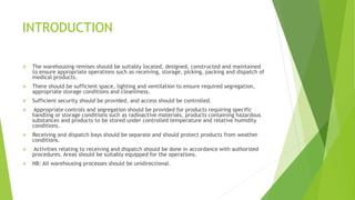 GOOD WAREHOUSING PRACTICES PRESENTATION IN PUBLIC HEALTH | PPTX